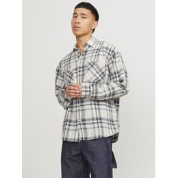 Jack & Jones Langarmhemd JACK & JONES "JJEMICHAEL OVERSHIRT LS SN", Herren, Gr. S, N-Gr, gr&uuml;n (desert sage), Twill, Obermaterial: 100% Baumwolle, Basic, relaxed fit, Hemden Langarmhemd