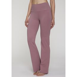 active by Lascana Jazzpants LASCANA ACTIVE, Damen, Gr. 32/34, N-Gr, lila (mauve), Single Jersey, Obermaterial: 95% Baumwolle, 5% Elasthan, unifarben, Basic, lang, Hosen Jazzpants, mit breitem B&uuml;ndchen, Topseller