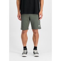 Shorts Alpha Industries "Basic Short SL II", Damen, Gr. M, Normalgr&ouml;&szlig;en, gr&uuml;n (schwarz olive), Obermaterial: 80% Baumwolle, 20% Polyester, Hosen Shorts