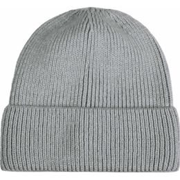 Beanie Capelli New York, Damen, light grau, Strick, Materialmix, unifarben, M&uuml;tzen Beanie, Rippstrick, Wollanteil, w&auml;rmend