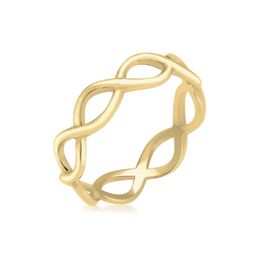 Silberring Elli Premium "Ring Infinity 375 Gelbgold" Gr. 58, gold, Fingerringe, Damen, 58, Gelbgold 375, Silberring