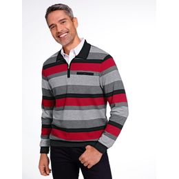 Sweatshirt CLASSIC, Herren, Gr. 60/62, schwarz (schwarz, rot, geringelt), 74% Baumwolle, 23% Polyester, 3% Viskose, gemustert, mehrfarbig, Sweatshirts Sweatshirt
