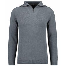 Troyer Ragman, Herren, Gr. 54, grau (grau, melange), Strick, 100% Baumwolle, hoch geschlossener Ausschnitt, Pullover Troyer