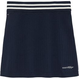 Sweatrock Tommy Hilfiger "SWEATER RIB SKIRT", M&auml;dchen, Gr. 14 (164), schwarz night navy, Web, Obermaterial: 72% Baumwolle, 28% Polyamid, unifarben, regular fit kurz, R&ouml;cke Sweatrock, Kinder bis 16 Jahre, regular fit