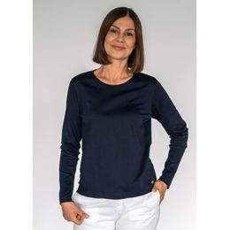 T-Shirt Clarina "VERENA", Damen, Gr. 38, blau (marine), Obermaterial: 100% Baumwolle;, unifarben, comfort fit, Rundhals, Shirts T-Shirt, Pima Cotton Interlock