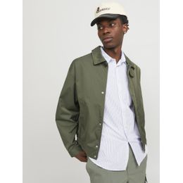 Jack & Jones Outdoorjacke JACK & JONES "JORSANTORINI HARRINGTON JACKET SN", Herren, Gr. XS, gr&uuml;n (beetle), Obermaterial: 100% Polyester, regular fit, Jacken Outdoorjacke