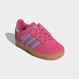 Sneaker adidas originals "GAZELLE COMFORT CLOSURE ELASTIC LACES KIDS", M&auml;dchen, Gr. 22, blau (shock pink, blau spark, halo blau), Leder, Synthetik, Schuhe Sneaker, f&uuml;r Kinder