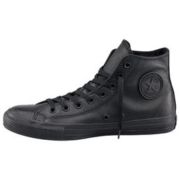 Sneaker Converse "Chuck Taylor All Star Hi Monocrome Leather", Herren, Gr. 36,5, schwarz, Leder, Schuhe Sneaker, Topseller
