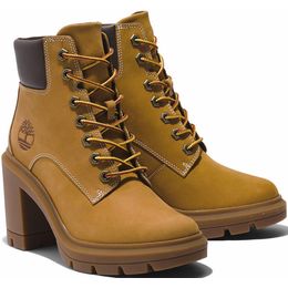 Schn&uuml;rstiefelette Timberland "ALLINGTON HEIGHTSMID LACE UP BOOT", Damen, Gr. 41, gelb (wheat), Leder, Synthetik, Schuhe Schn&uuml;rstiefelette, Winterschuhe, Winterstiefel, Schn&uuml;rboots, Winterboots