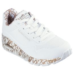 Sneaker Skechers "UNO LOVING LOVE", Damen, Gr. 36, rosa (wei&szlig;, ros&eacute;goldfarben), Lederimitat, Schuhe Sneaker, Freizeitschuh, Halbschuh, Schn&uuml;rschuh mit Luftkammersohle, Topseller