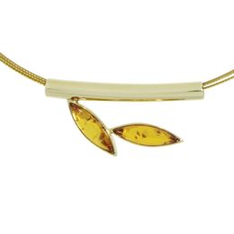 Kette mit Anh&auml;nger OSTSEE-SCHMUCK "- Gleiter-Caja - Gold 333/000 - Bernstein" Gr. 50, gold (gold 333, goldfarben, gelb), Halsketten, Damen, 50, Gelbgold 333, Kette mit Anh&auml;nger