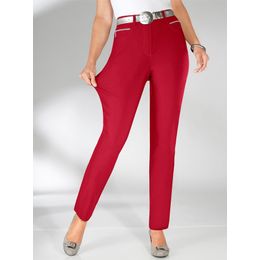 Stretch-Hose Stehmann, Damen, Gr. 80, Langgr&ouml;&szlig;en, rot (kirschrot), 72% Viskose, 25% Polyamid, 3% Elasthan, unifarben, lang, Hosen Stretch-Hose