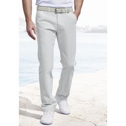 Chinohose John Devin "regular-fit", Herren, Gr. 34, L&auml;nge 30, grau (hellgrau), Web, Obermaterial: 98% Baumwolle, 2% Elasthan, unifarben, regular fit lang, Hosen Chinohose, aus elastischer Baumwoll-Qualit&auml;t