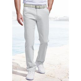 Chinohose John Devin "regular-fit", Herren, Gr. 38, L&auml;nge 30, grau (hellgrau), Web, Obermaterial: 98% Baumwolle, 2% Elasthan, unifarben, regular fit lang, Hosen Chinohose, aus elastischer Baumwoll-Qualit&auml;t
