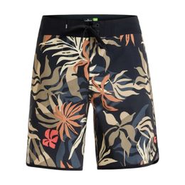 Boardshorts Quiksilver "Highline Scallop 19", Herren, Gr. 30S, schwarz (schwarz blauweed), 88% Polyester, 12% Elasthan, Hosen Boardshorts