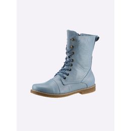 Schn&uuml;rstiefelette Andrea Conti, Damen, Gr. 41, blau (bleu), Glattleder, Leder, Rindsleder, Schuhe Schn&uuml;rstiefelette