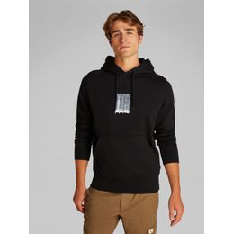 Hoodie Calvin Klein Jeans "BRUSH STROKE GRAPHIC HOODIE", Herren, Gr. L, schwarz, Sweatware, Obermaterial: 100% Baumwolle, unifarben, bequem h&uuml;ftlang, Rippb&uuml;ndchen, Sweatshirts Hoodie, mit Logodruck
