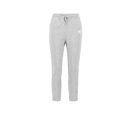 Jogginghose Alpha Industries "Basic Jogger SL W", Damen, Gr. S, Normalgr&ouml;&szlig;en, grau (grauheather, wei&szlig;), Obermaterial: 80% Baumwolle, 20% Polyester, Hosen Jogginghose