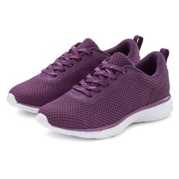 Sneaker Lascana "Turnschuhe", Damen, Gr. 40, lila, Obermaterial: 100% Textilmaterial. Decksohle: 100% Textilmaterial. Futter: 100% Textilmaterial. Laufsohle: 100% Synthetik, unifarben, Basic, Schuhe Sneaker, Schn&uuml;rhalbschuh, Halbschuh, Freizeitschuh ultraleicht VEGAN