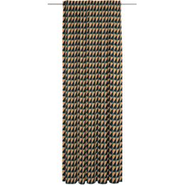 Vorhang Adam "Circles" Gr. 1, bunt (orange, dunkelblau, t&uuml;rkis), B:142cm H:145cm, Jacquard, Baumwolle, Gardinen, Vorhang, aus 100% Bio-Baumwolle