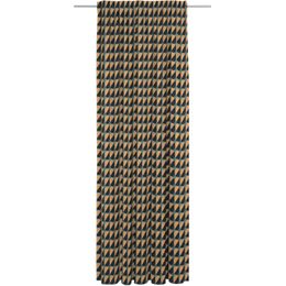 Vorhang Adam "Circles" Gr. 2, bunt (orange, dunkelblau, t&uuml;rkis), B:142cm H:175cm, Jacquard, Baumwolle, Gardinen, Vorhang, aus 100% Bio-Baumwolle