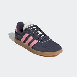 Sneaker adidas Sportswear "BREAKNET SLEEK", Damen, Gr. 42, blau (shadow navy, pink spark, sanftes wei&szlig;), Leder, Synthetik, Schuhe Sneaker, Topseller