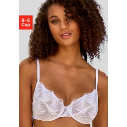 B&uuml;gel-BH Lascana "Marla", Damen, Gr. 70, Cup E, wei&szlig;, Spitze, Obermaterial: 90% Polyamid, 10% Elasthan, BHs B&uuml;gel-BH, aus extravaganter Spitze, Dessous