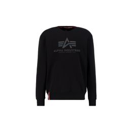 Sweater Alpha Industries "Basic Sweatshirt Rainbow Refl. Print Big Logo", Herren, Gr. S, schwarz, Obermaterial: 80% Baumwolle, 20% Polyester, regular fit, Sweatshirts Sweater