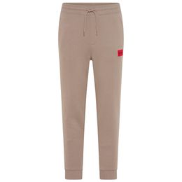 Sweathose Hugo "Doak", Herren, Gr. L, N-Gr, light, pastel braun237, Sweatware, Obermaterial: 100% Baumwolle, unifarben, regular fit lang, Hosen Sweathose, elastischer Bund, Regular Fit, Seitentaschen, Ges&auml;&szlig;tasche
