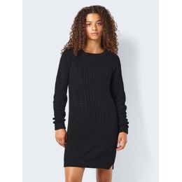 Strickkleid Noisy may "NMSIESTA L/S O-NECK KNIT DRESS NOOS", Damen, Gr. M, N-Gr, schwarz, Rippstrick, Obermaterial: 50% Baumwolle, 50% Polyacryl, unifarben, Rundhals, Kleider Strickkleid