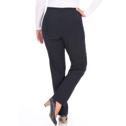 Schlupfhose KjBRAND "SUSIE Bengaline", Damen, Gr. 44 (22), K-Gr, blau (marine), Web, Obermaterial: 80% Viskose, 17% Polyamid, 3% Elasthan, gerade lang, Hosen Schlupfhose, Sommerhose mit Schlupfbund