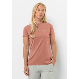 T-Shirt Jack Wolfskin "PRELIGHT TRAIL T W", Damen, Gr. S (36), braun (astro, dust), 1. OBERSTOFF: 100% POLYESTER. Futter: 87% POLYESTER, 13% ELASTHAN, Shirts T-Shirt