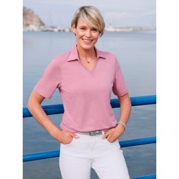 Poloshirt Classic Basics "Poloshirt", Damen, Gr. 54, rosa (altrosa), 100% Baumwolle, unifarben, Shirts Poloshirt