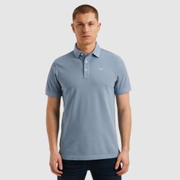 PME-Legend Poloshirt PME LEGEND, Herren, Gr. M, blau (ashleigh blau), Piqu&eacute;, Obermaterial: 100% Baumwolle, unifarben, regular fit taillenbedeckt, Shirts Poloshirt, mit Logo Stickerei