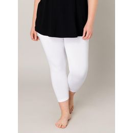 Caprileggings Base Level Curvy "Audrey", Damen, Gr. 58 (60), N-Gr, wei&szlig;, Jersey, Obermaterial: 94% Viskose, 6% Elasthan, unifarben, Basic, figurbetont kniebedeckend, Hosen Caprileggings