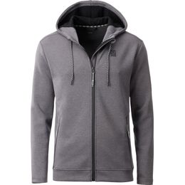 Kapuzennickijacke LPO "Herren-Kapuzenjacke-Rodney", Herren, Gr. XL, grau (gray melange), 47% Baumwolle, 46% Polyester, 7% Elasthan, Jacken Kapuzennickijacke