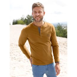 Langarmshirt Catamaran "Langarm-Shirt", Herren, Gr. 48/50, gelb (ocker), 100% Baumwolle, unifarben, Rundhals, Shirts Langarmshirt