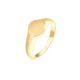 Siegelring Elli "Ring Siegelring Damen Royal Basic Design 925 Silber" Gr. 56, gold, Fingerringe, Damen, 56, ohne Stein, Silber 925 (Sterlingsilber), Siegelring