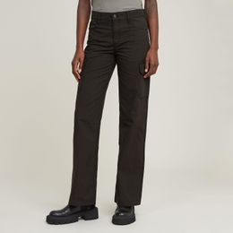 G-Star Raw 5-Pocket-Hose G-STAR "Judee Cargo", Damen, Gr. 31, L&auml;nge 30, schwarz (dk schwarz gd), Web, Obermaterial: 100% Baumwolle, unifarben, loose fit lang, Hosen 5-Pocket-Hose, mit aufgesetzten Taschen