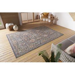 Teppich Hanse Home "Port Said", blau (creme,blau), B:155cm H:3mm L:235cm, Polypropylen (PP), Teppiche, Teppich, In-& Outdoor, L&auml;ufer, Wetterfest, Balkon, Wohnzimmer, Orient