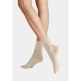 Socken Hudson "Socke Relax Light", Damen, Gr. 39-42, beige (biber 0739), Obermaterial: 60% Baumwolle CO. 40% Polyamid PA., Socken Socken