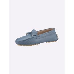 Slipper Andrea Conti, Damen, Gr. 39, blau (jeansblau), Glattleder, Leder, Schuhe Slipper