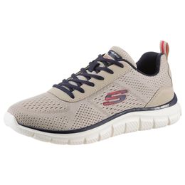 Schn&uuml;rschuh Skechers "TRACK-LESHUR", Herren, Gr. 40, blau (taupe, navy), Lederimitat, Textil, Schuhe Schn&uuml;rschuh, Freizeitschuh, Trainingsschuh im Materialmix, Topseller