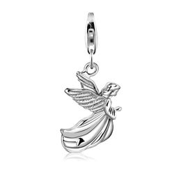 Charm-Einh&auml;nger NENALINA "Charm Engel Anh&auml;nger Fl&uuml;gel Schutz Talisman 925 Silber" Gr. 33, silber, Charms, Damen, Blacklist, Silber 925 (Sterlingsilber), Charm-Einh&auml;nger