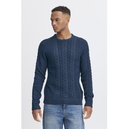 Strickpullover Blend "BHBASIM Crew", Herren, Gr. XL, blau (marineblaus), Strick, Obermaterial: 50% Baumwolle, 47% Polyacryl, 3% Nylon, unifarben, regular fit normal, Rundhals, Rippb&uuml;ndchen, Pullover Strickpullover