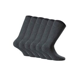 Kurzsocken Rohner Socks "Socken cotton II 6er Pack 6er Pack", Damen, Gr. 43-46, grau (anthrazit), Obermaterial: 80% Baumwolle CO. 17% Polyamid PA. 3% Elasthan EL., Socken Kurzsocken