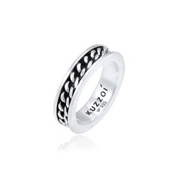 Silberring Kuzzoi "Ring Herren Bandring Panzer Design Trend 925 Silber" Gr. 60, silber, Fingerringe, Damen, 60, Silber 925 (Sterlingsilber), Silberring
