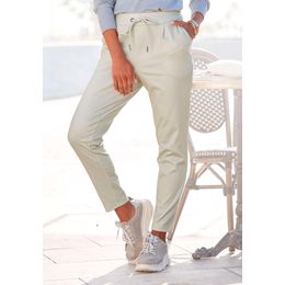 Schlupfhose Lascana, Damen, Gr. 46, N-Gr, gr&uuml;n, Jersey, Obermaterial: 86% Polyester, 10% Viskose, 4% Elasthan, unifarben, figurumspielend kn&ouml;chellang, Hosen Schlupfhose, mit Taschen, Jogginghose, casual-sportlich, Jerseyhose, Topseller