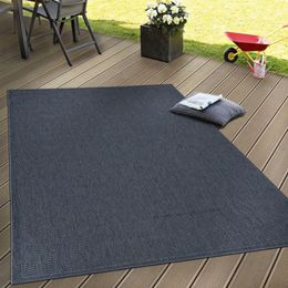 Teppich Paco Home "Timber 125", blau (navy), B:120cm H:4mm L:160cm, Polypropylen, Teppiche, Teppich, Flachgewebe, Sisal Optik, auch als L&auml;ufer, In- und Outdoor geeignet