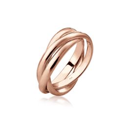 Silberring Elli "Ring Wickelring Trio Trini Basic 925 Silber" Gr. 52, rosa (rosegold), Fingerringe, Damen, 52, Silber 925 (Sterlingsilber), Silberring